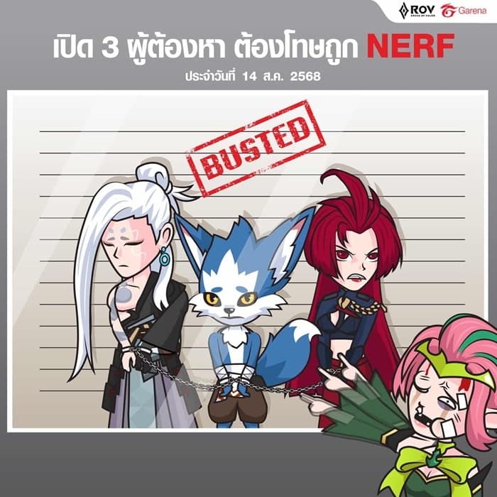 เตรียมตัวให้พร้อม RoV ประกาศ Nerf 3 ฮีโร่หลัก 14 ส.ค. 2568